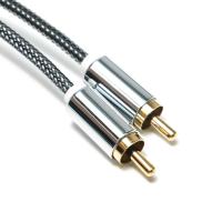 China RCA Splendid Black Nylon Knited Aluminum Alloy Shell OD6.0 For soundbar HiFi luxury Car audio 1.5M for sale