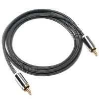 China RCA Splendid Black Nylon Knited Aluminum Alloy Shell OD6.0 For soundbar HiFi luxury Car audio 1.5M for sale