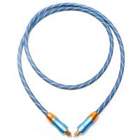 China Toslink Digital Cable Premium OD6.0 Knited Rope Plated Frosted Shell Square Interface Blue 1.5M HiFi Sound For Subwoofer for sale