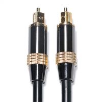 China Toslink Digital Cable OB6.0 PVC Rope Plated Black Metal Rim Golden Interface 1.2M 2M for sale