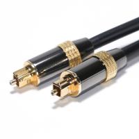 China Toslink Digital Cable OB6.0 PVC Rope Plated Black Metal Rim Golden Interface 1.2M 2M for sale