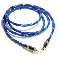 China Toslink Didital Optical Cable Plated Golden 4K Port woven Blue Rope Coaxial HiFi sound For Audiophile HiFi 1.2M 2M for sale