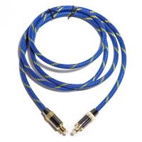 China Toslink Didital Optical Cable Plated Golden 4K Port woven Blue Rope Coaxial HiFi sound For Audiophile HiFi 1.2M 2M for sale