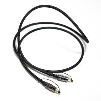 China TOSLINK Optical Audio Cable OD5.0 Blakc Knite Rope Plated Alloy Shell Gold Interface 0.8M 1.2M For Home theatre Soundbar for sale