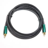 China Factory Outlet Digital Optical Audio Cable Olive Green Metal Shell With Woven Net 0.8M 1.2M for sale