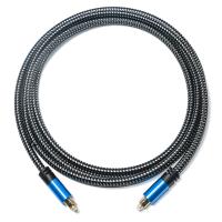 China Toslink Audio Cable Blue Digital Optical Fiber Cable Toslink Cable Aluminum Alloy Metal Shell Nylon Braid for sale