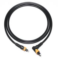 China Factory Outlet Toslink Optical Fiber Audio Cable Male Black Yellow PVC 90° Square toslink plastic optical cable for sale