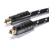 China Toslink Digital Optical Audio Cable OD5.0 Knited Rope Plated with Black Textured Shell For Amplifier Soundbar 1.5M 3M 5M for sale