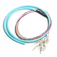 China LSZH Optical Fiber Patch Cord Blue FC UPC 12 Core Fan Out Cable Grey Port for sale