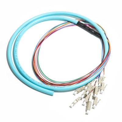 China LSZH Optical Fiber Patch Cord Blue FC UPC 12 Core Fan Out Cable Grey Port for sale
