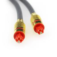 China Toslink Digital Optical Fiber Cable Woven Net Plated Gold Shell Red Port 1.2M 2M 3M for soundbar for sale