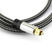 China Digital Optical Audio Toslink Braid Cable OD5.0 Plated Silver Aluminum Shell For Amplifier Soundbar 1.5M 3M 5M for sale