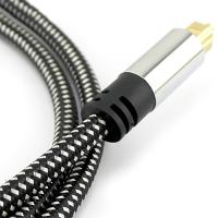 China Digital Optical Audio Toslink Braid Cable OD5.0 Plated Silver Aluminum Shell For Amplifier Soundbar 1.5M 3M 5M for sale