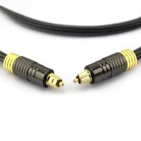 China Factory Outlet Premium Digital Optical Audio Toslink 24K Plated Golden Knited Rope 1.2M for sale