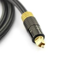 China Factory Outlet Premium Digital Optical Audio Toslink 24K Plated Golden Knited Rope 1.2M for sale