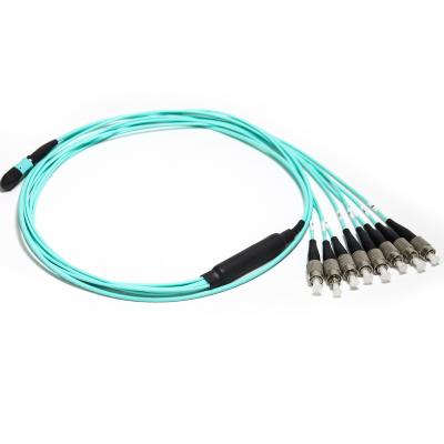 China MPO-8FC OM3 Fiber Optic Fanout Patch Cable – 8-Core MPO to FC Breakout for sale