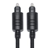 China TOSLINK digital Audio Cable Black Knited Rope Plated Gold round port For DVD Player 1M 2M 3M for sale