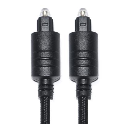China TOSLINK digital Audio Cable Black Knited Rope Plated Gold round port For DVD Player 1M 2M 3M for sale