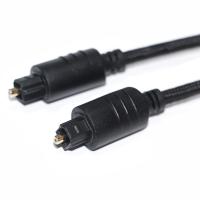 China TOSLINK digital Audio Cable Black Knited Rope Plated Gold round port For DVD Player 1M 2M 3M for sale