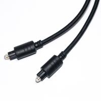 China TOSLINK digital Audio Cable Black Knited Rope Plated Gold round port For DVD Player 1M 2M 3M for sale