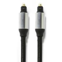 China Toslink Digital Optic Fiber Cable OD4.0 Braided Cable Plastic Plated Metal Shell Round Connector For Soundbar CD Player for sale