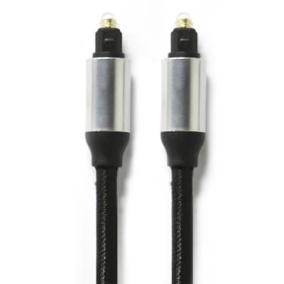 China Toslink Digital Optic Fiber Cable OD4.0 Braided Cable Plastic Plated Metal Shell Round Connector For Soundbar CD Player for sale