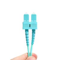 China Duplex Multimode Wathet Fiber Patch Cord SU-UPC Ject 50 / 125um LSZH Jacket 3.0mm OM3 for sale
