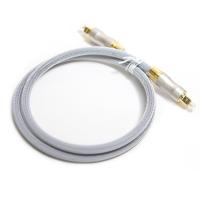 China Toslink Digital Audio Optic Cable OD5.0 Knited Grey Rope Gold Plug Frosted Shell For CD/DVD Speaker Box for sale