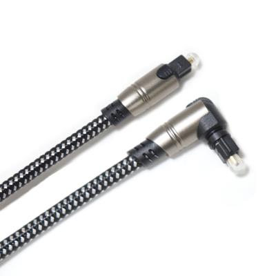 China 90 Degree Optical Toslink Audio Cable OD5.0 Knited Rope For Soundbar 5M for sale