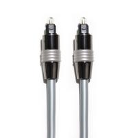 China Toslink Cable Optical Fiber  OD5.0 Silver Rope Plated Aluminum Ink Black Shell For Amplifier Soundbar 1.5M 3M 5M for sale