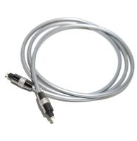 China Toslink Cable Optical Fiber  OD5.0 Silver Rope Plated Aluminum Ink Black Shell For Amplifier Soundbar 1.5M 3M 5M for sale