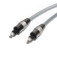 China Toslink Cable Optical Fiber  OD5.0 Silver Rope Plated Aluminum Ink Black Shell For Amplifier Soundbar 1.5M 3M 5M for sale