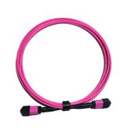 China MPO/PC 12 Core OM4 Fiber Patch Cord MPO Fiber Optic Trunk Cable for sale