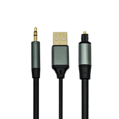 China Digital Optical Toslink to 3.5mm Jack Cable for TV / PS5 / Projector for sale