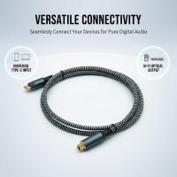 China Optic Audio Cable USB-C to Toslink PVC Jacket Braid 8K Resolution 4.0mm Male-to-Male Customizable 1M/2M/3M for TV & Computer for sale
