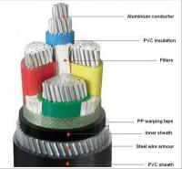 China 150mm 4 Core Copper Conductor XLPE Insulated SWA Armoured Power Cable 0.6/1kV for sale