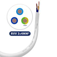 China 3 Cores 4mm Flexible RVV Power Cable H05VV-F 300/500V Stranded CCA Conductor PVC Insulated Electrical Wire for sale