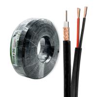 China RG59+2C Coaxial Cable 96x0.12mm CCA Shielding 100M Length CCTV Video Power Cable for sale