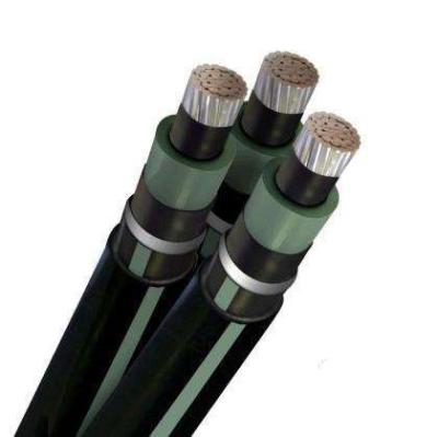 China NFC 33-226 HTA MV Underground Cable 12/20 kV 3x1x240 mm XLPE Insulated HDPE Sheath for sale