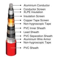China MV Power Cable Medium Voltage Cable with 3.6/6kv to 18/30kv PVC Sheathed and Copper/Aluminum Conductor for sale