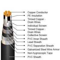 China RE2YKRY 300/500V Armoured Instrument Cable with 1-50 Pairs and Copper Conductor for Industrial Use for sale