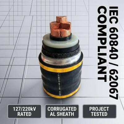 China 110KV 132KV 220KV XLPE Insulated Underground HV Power Cable with Corrugated Aluminum Sheath for sale