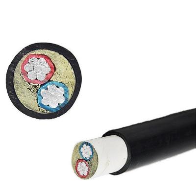 China 2 Core 10mm 16mm 25mm XLPE PVC Aluminum Waterproof Electric Underground Power Cable 1000V Black IEC60502 for sale