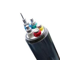 China 300mm2 4-Core AL XLPE PVC Insulated SWA Aluminium Steel Wire Armoured Power Cable Black Underground for sale