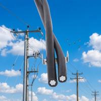 China Twisted Stranded Aluminum Overhead Service XLPE Insulated Cable 2*10mm ABC 500m for sale