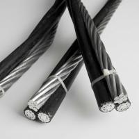 China Triplex Aluminum Service Drop Overhead Cable 2/0AWG ACSR Bare Messenger Conductor with XLPE Insulation 0.6kV IP66 for sale