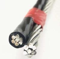 China ABC Cable Duplex Aluminum Service Drop Overhead Cable 2AWG XLPE Insulated 500m Roll ACSR Bare Messenger Conductor JKLYJ Model for sale