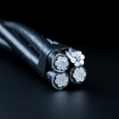 China Triplex Aluminum Cable 2/0 AWG XLPE Insulated ACSR Messenger Conductor Overhead Stranded Low Voltage for sale