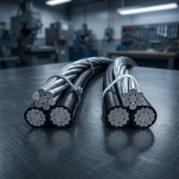 China Triplex Aluminum Overhead ABC Service Drop Cable 6/7 XLPE Insulated Low Voltage IP66 0.6kV Power Transmission 500m Roll for sale