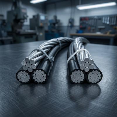 China Triplex Aluminum Overhead ABC Service Drop Cable 6/7 XLPE Insulated Low Voltage IP66 0.6kV Power Transmission 500m Roll for sale